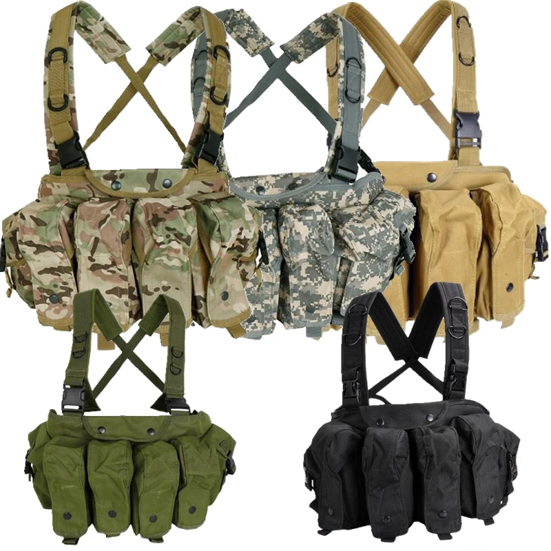 Hunting AK Vest Chest Rig Magazine Pouches Vest Outdoor War Game ...