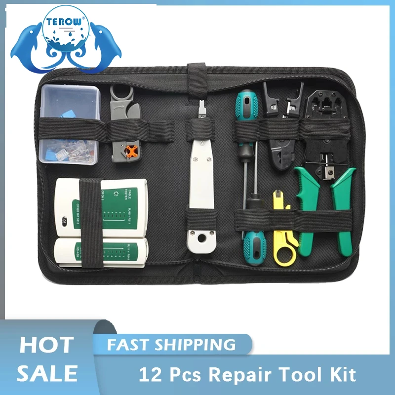TEROW 2171 11 in 1Repair tool kit RJ45 RJ11 RJ12 CAT5 CAT5e Portable ...