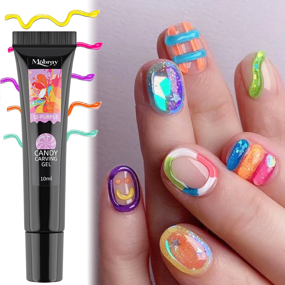 10ML-5D-Pudding-Gel-Embossed-Liner-Nail-Polish-Korean-style-Candy ...