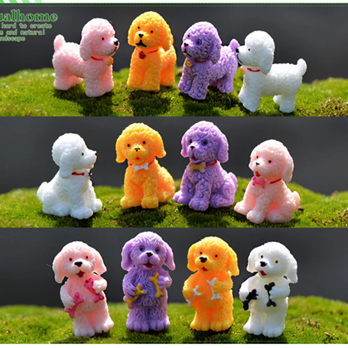 12pcs-Mini-Cute-Poodle-Dog-Figurines-Miniature-Fairy-Garden-Dolls-Kid ...