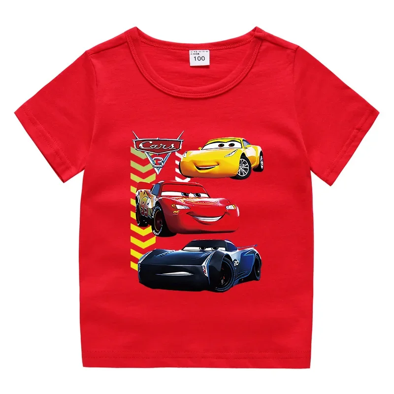Summer Kids T-Shirts Car Pixar Lightning McQueen Print Cartoon Baby ...