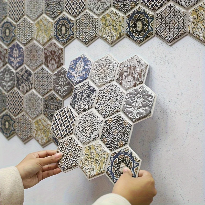 Azulejo de pared de Palo Alto impermeable, azulejo bohemio 3D de 10 ...