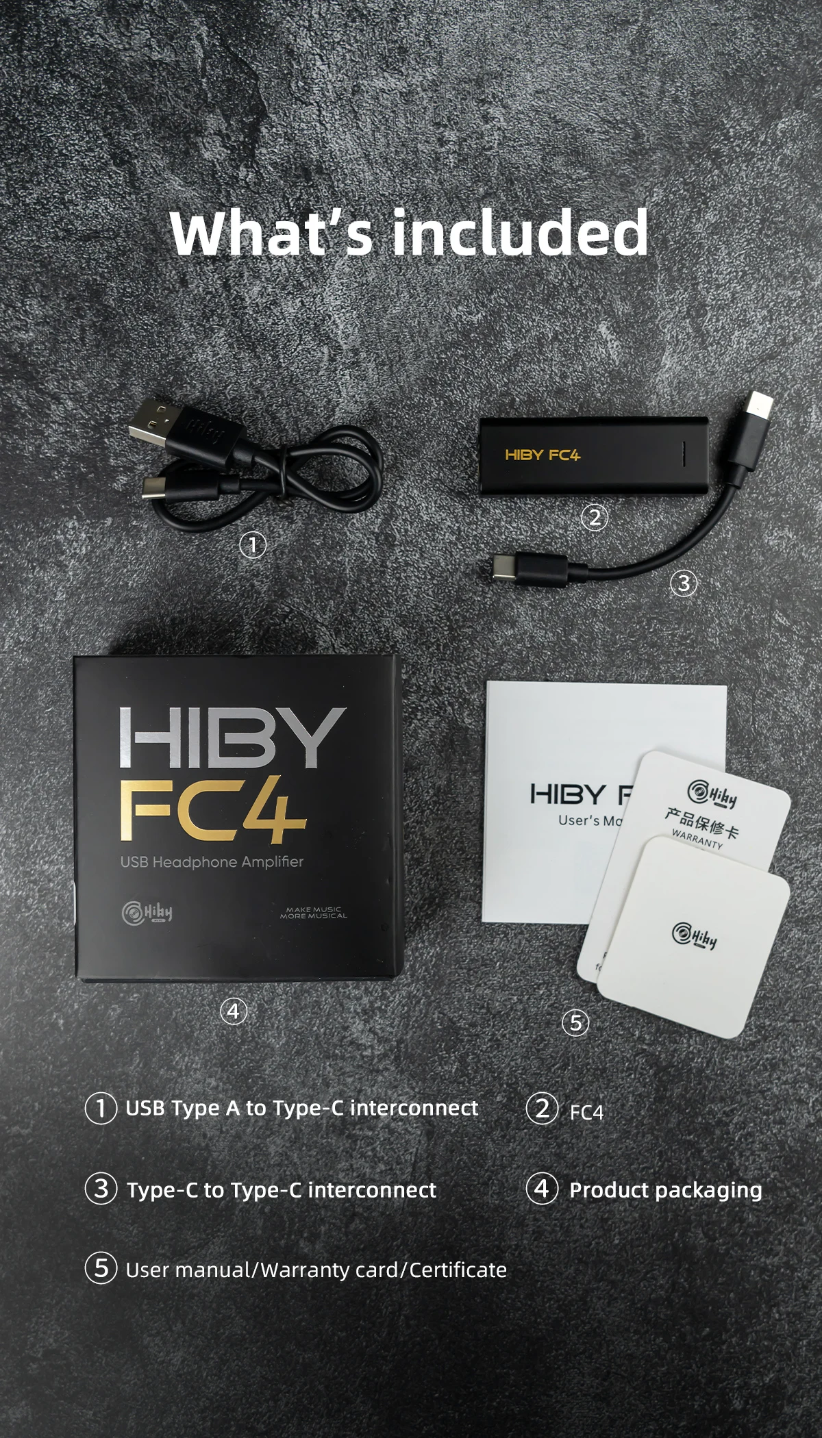 HiBy FC4 Hi-Res Portable USB DAC/Headphone Amplifier AMP MQA16× Dual ES9219PC 32-Bit/768kHz 3.5 ...