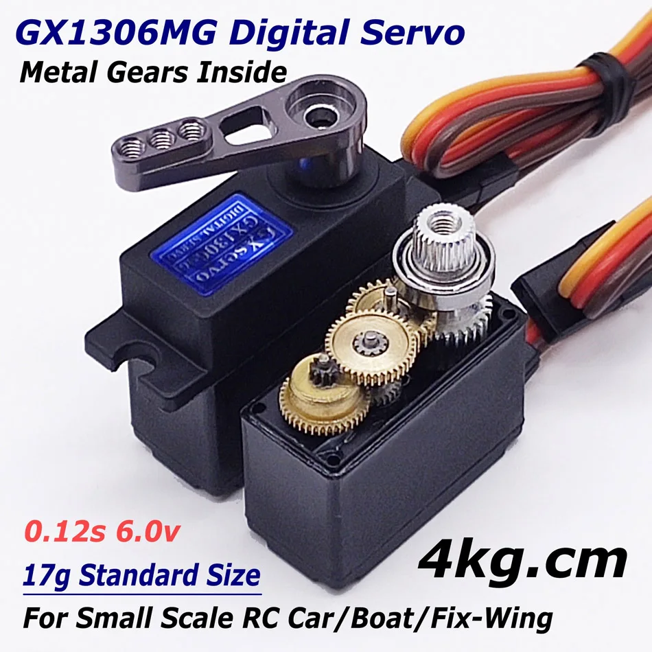 GXServo GX1306MG 4kg 17g 6.0v High Speed Digital Metal Gears Mini Servo ...