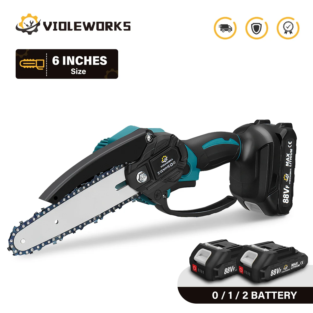 6inch Electric Chain Saw 1500W Electric Cordless One-Hand Saw ...