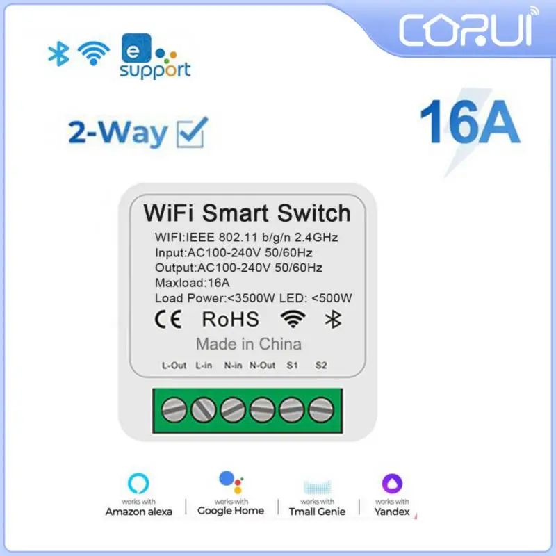 Corui Ewelink Wifi Smart Switch 16a Mini Wireless Breaker Smart Life ...