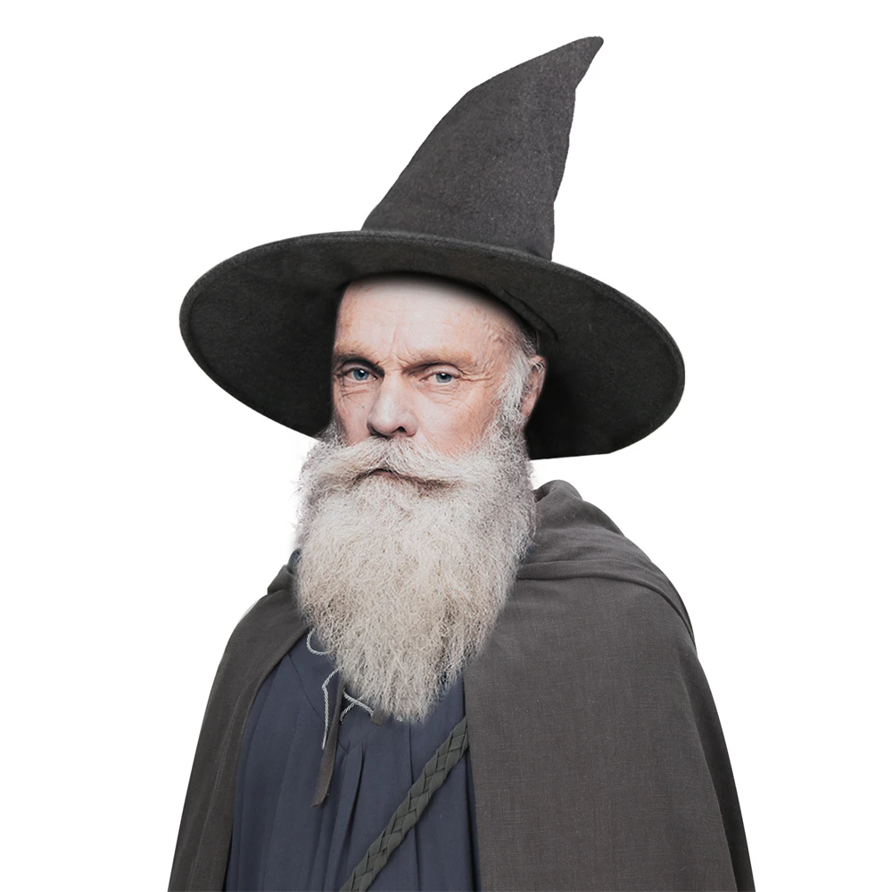 Gandalf Hat For Adult Mithrandir Retro Gray Color Sorcerer Wizard Cosplay Sorting Hat Halloween ...