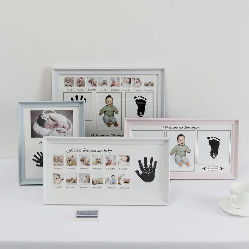 My-First-Year-Photo-Frame-Baby-DIY-Handprint-Footprint-12-Months-Photo ...