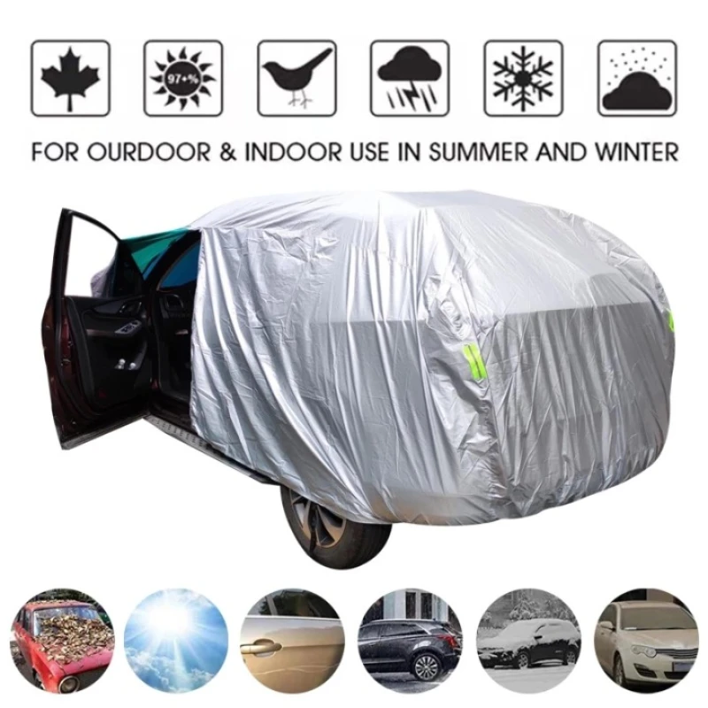 Universal Suv/sedan Full Car Covers Outdoor Waterproof Sun Rain Snow ...
