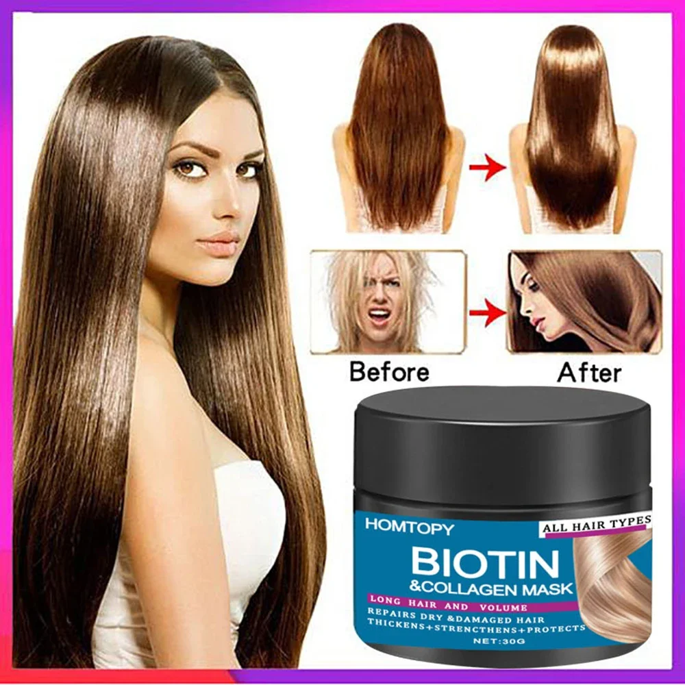 Biotin-Collagen-Keratin-Hair-Mask-Repair-Damage-Dry-Frizz-Soften-Hair ...