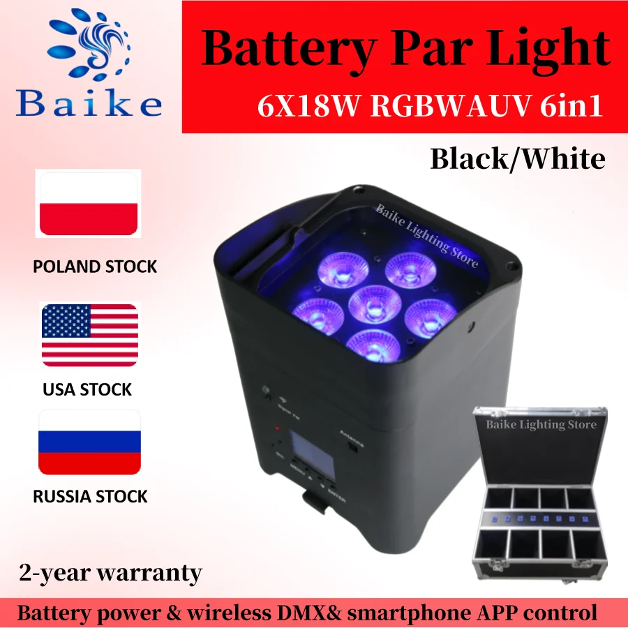 12X-Wireless-Battery-Par-Light-6x18W-RGBWAUV-6IN1-Powered-Or-Cloth-Bag ...