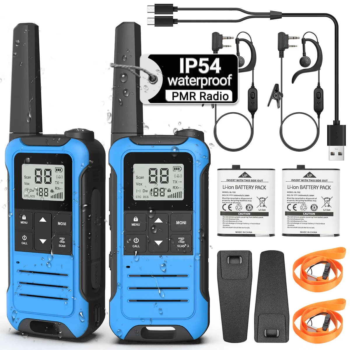 2pcs-Baofeng-F22-PMR446-FRS442-Mini-Ham-Radio-Long-Range-Walkie-Talkie ...