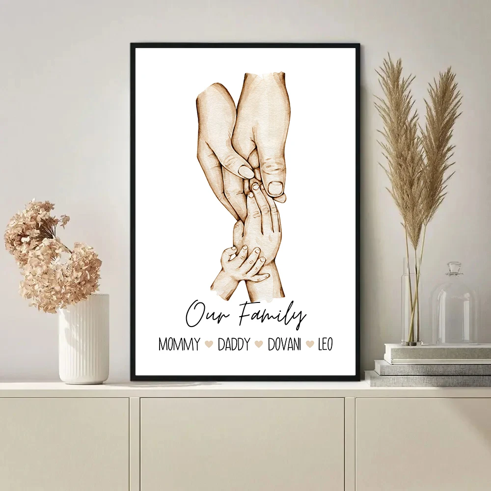 Skin-Tones-Family-Hands-Posters-Personalized-Name-Custom-Poster-Prints ...