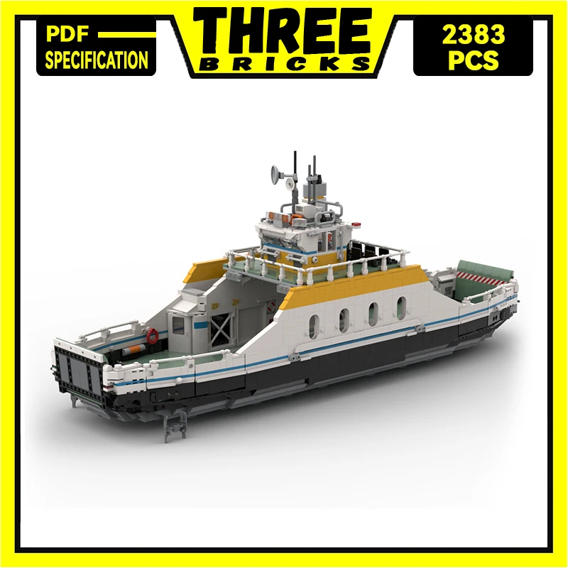 Moc-Building-Blocks-Ship-Model-Series-Medium-sized-Car-Ferry-Technical ...