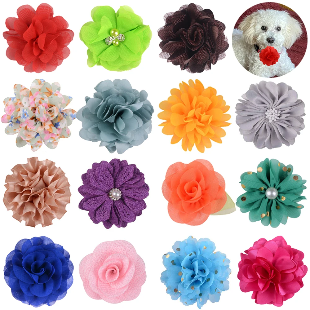 100pcs-Big-Flower-Collar-Dog-Flower-Collar-Accessory-Dog-Bow-Tie-Pet ...