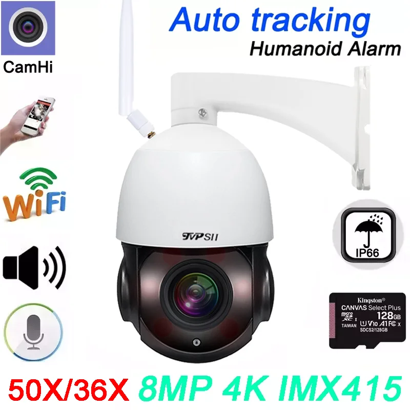 Max 128g Auto Tracking Camhi H.265+ 8mp 4k Sony415 5mp Sony335 Infared ...