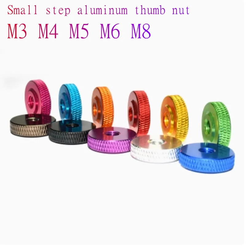 5/10pcs/lot colourful aluminum thumb nut small step thin hand tighten ...