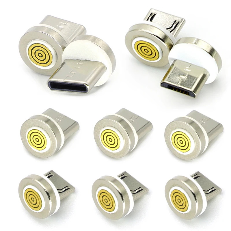 5Pcs 7Pin Magnetic Charging Cable Plug Adapter For Type C Micro Mobile ...