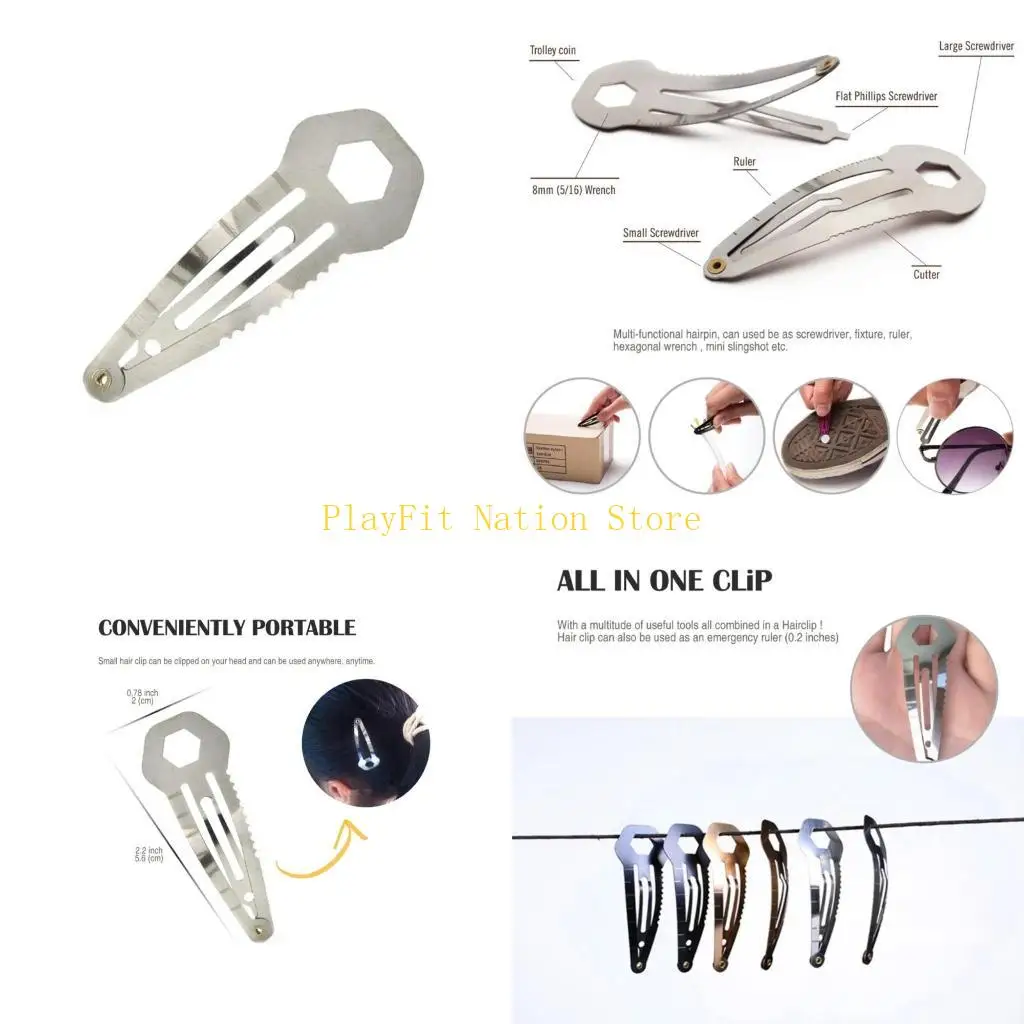 242F 9 IN 1 Survival Tool Multi-Function Hairpin Self-Defence Hair Clip ...