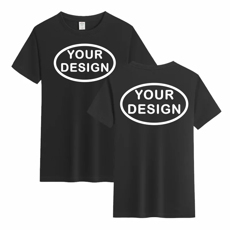 Summer Men's and Women's 100% Cotton T-shirt Customized LOGO Embroidery ...