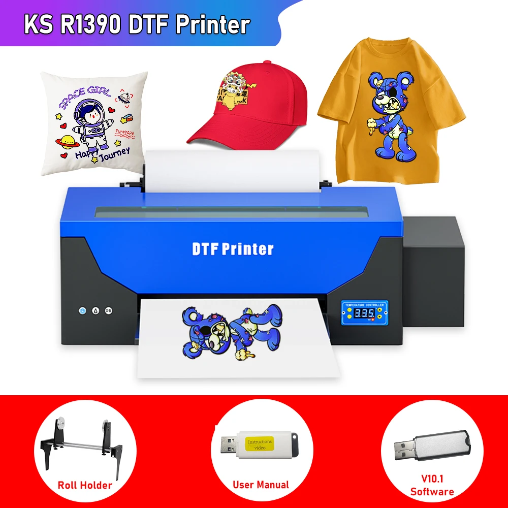 R1390 impresora dtf A3 directly transfer film printer heat transfer A3 t shirt printing machine ...