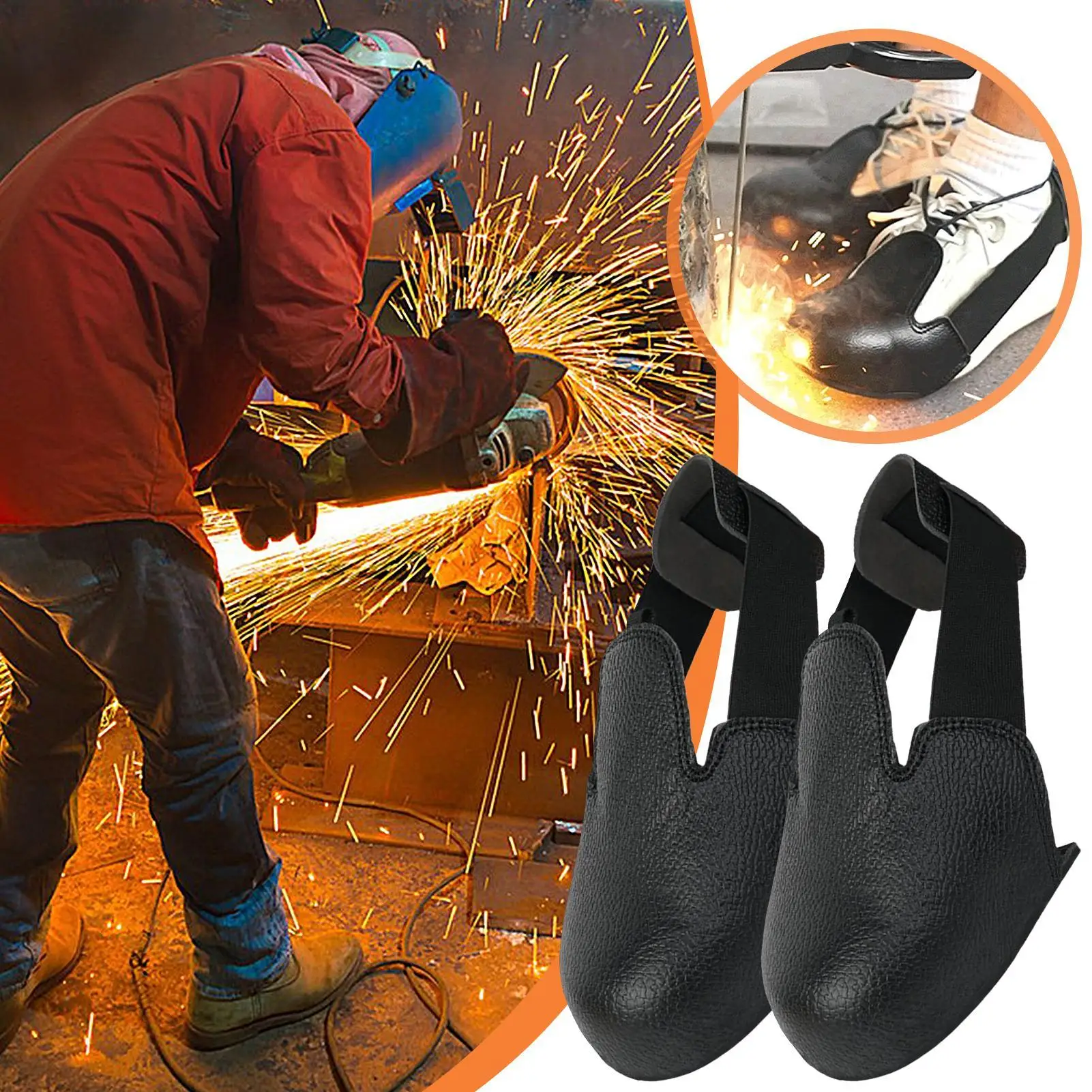 1 pair Smash-proof Labour Safety shoes covers With Elastic Straps Anti ...