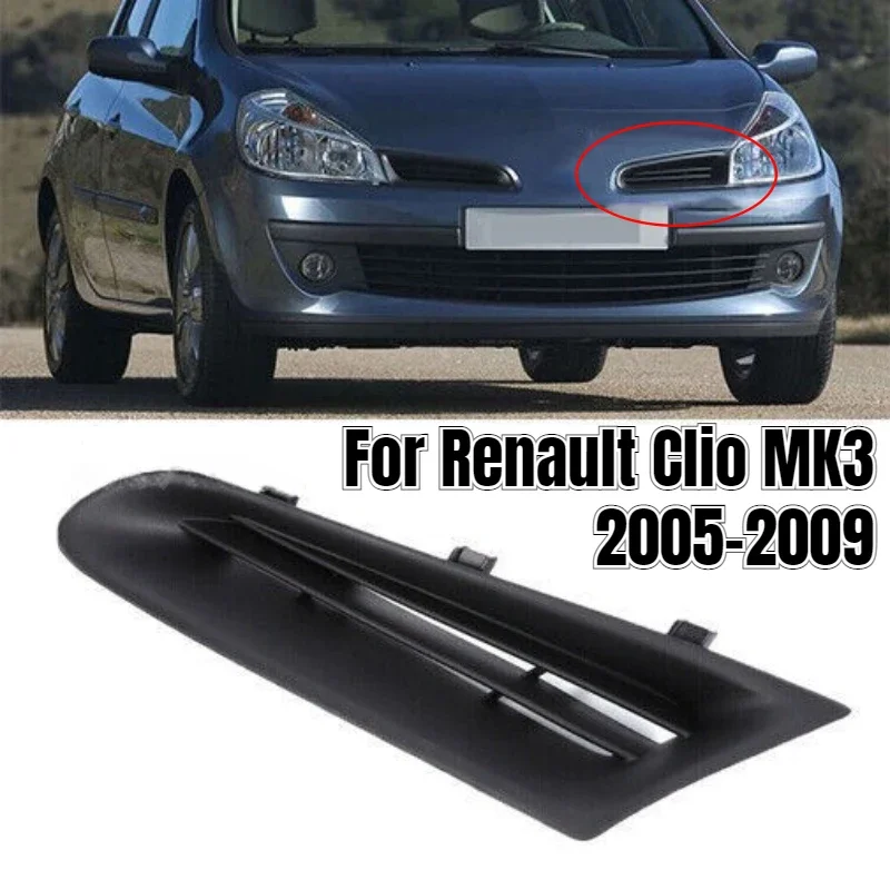 Car Front Bumper Grill For Renault Clio MK3 2005-2009 Fog Light Open ...
