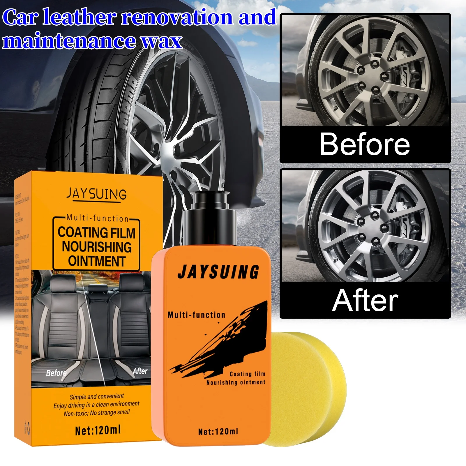 Jaysuing-120ml-Auto-Leather-Renovated-Paste-Maintenance-Clean-Detergent-Rubber-Refurbisher ...