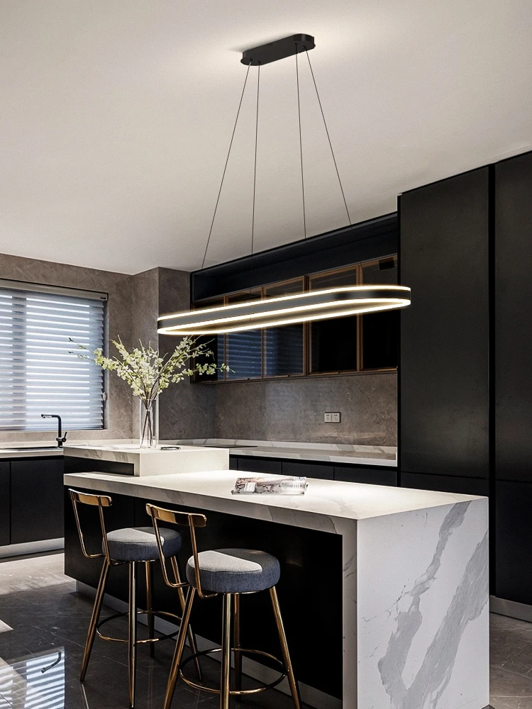 Modern-Simple-Oval-Led-Chandelier-Aluminium-Dimmable-Dining-Room ...