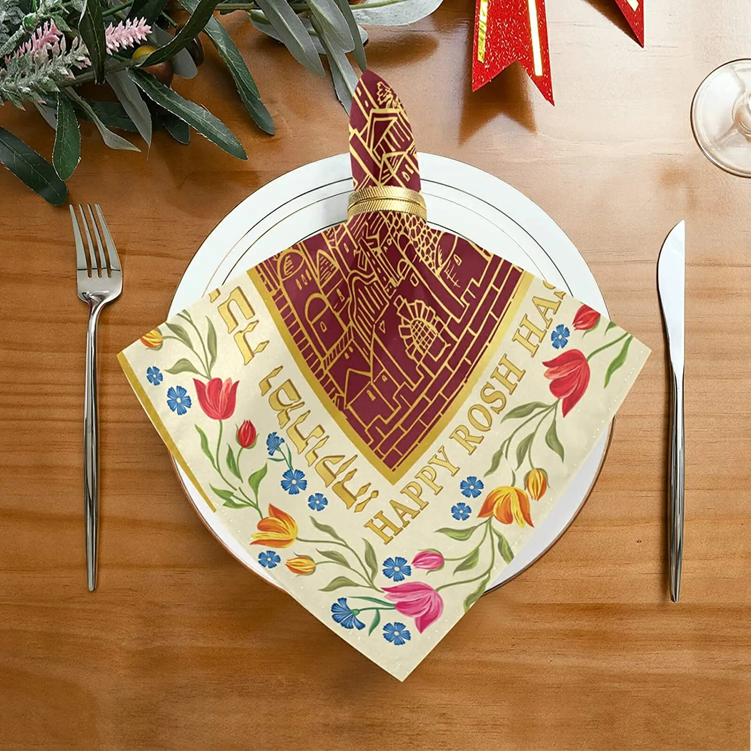 Rosh-Hashanah-Kitchen-Cloth-Napkins-Jewish-Party-Table-Decoration ...