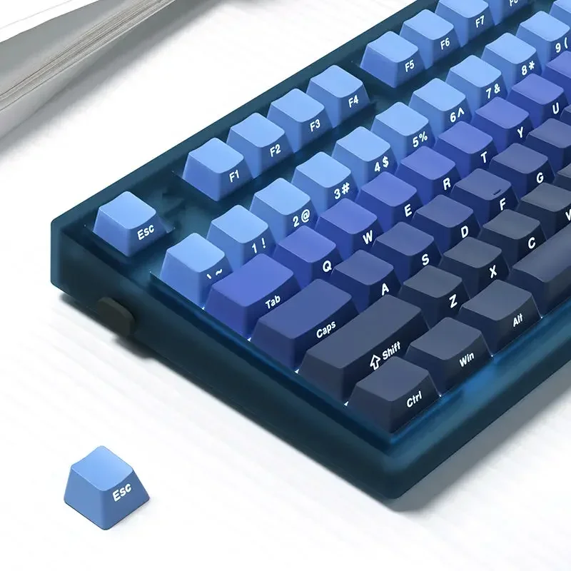 Double-Shot-Keycaps-para-jogos-impress-o-lateral-gradiente-azul-brilhar ...