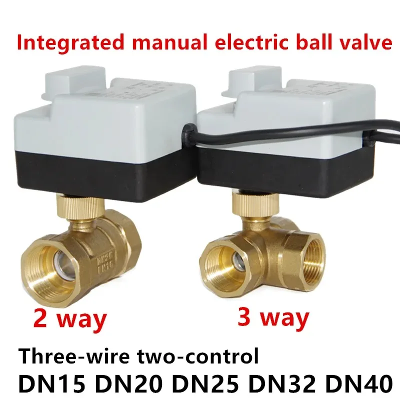 AC220V-3-Ways-2-Way-DN15-DN20-DN25-DN32-DN40-with-Manual-Switch-Brass ...