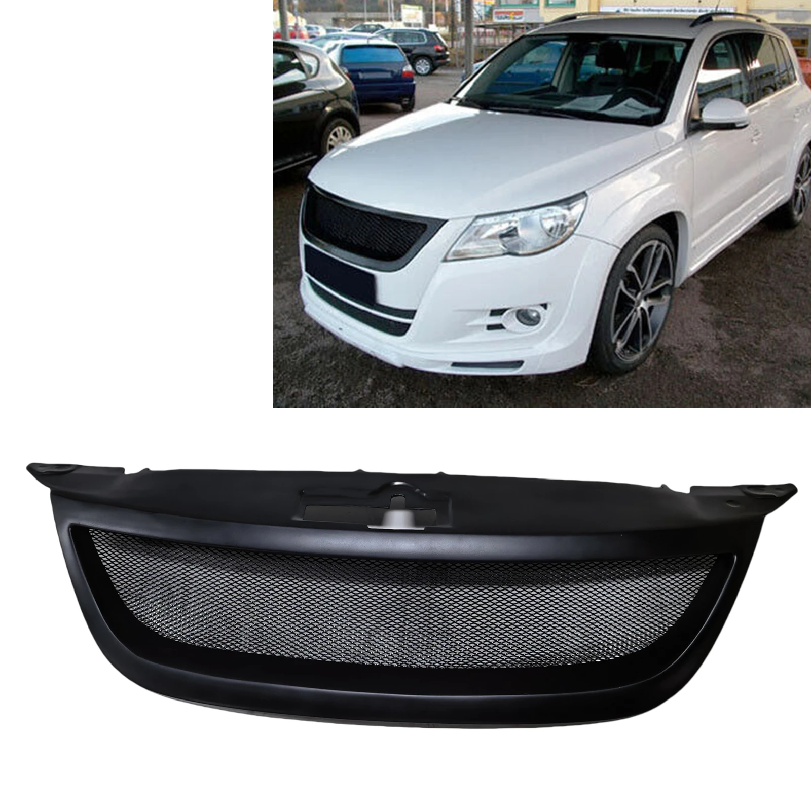 For-Volkswagen-VW-Tiguan-2009-2011-Front-Grille-Racing-Grill-Fiberglass ...
