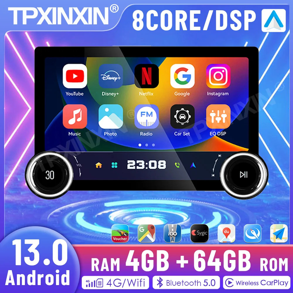 11.8 Inch For Most Car Models Multimedia Player Car Radio 6G 128G Hicar Carplay Carline 8/10 ...