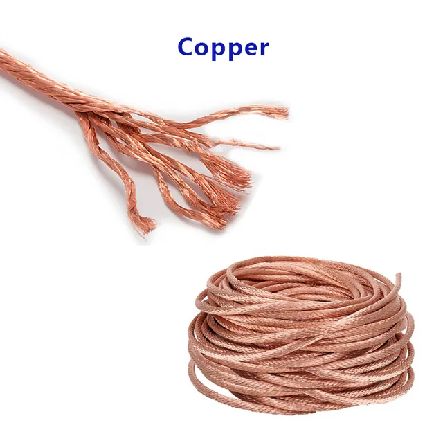 10Meters Bare Pure Copper Tinned Copper Wire Round Stranded Braid Wire ...