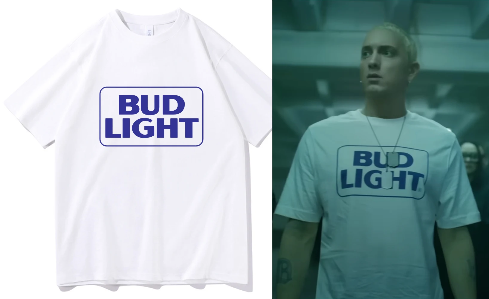 Bud-Light-T-shirt-Same-as-Eminem-s-In-Houdini-MV-O-Neck-Short-Sleeve ...