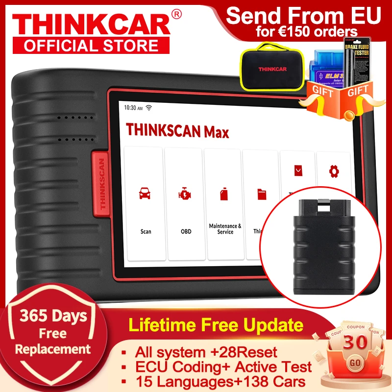Thinkcar Thinkscan Max OBD2 Scanner Professional Full System OBD2 ...