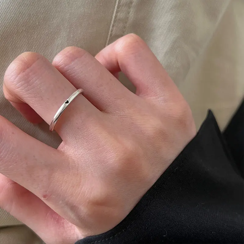 Anillos minimalistas de Plata de Ley 925 auténtica para mujer, joyería ...