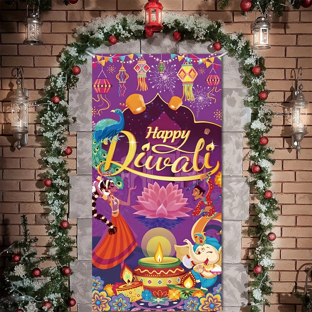 Joyous-Diwali-gate-banners-peacock-and-elephant-motifs-room-decor-and ...