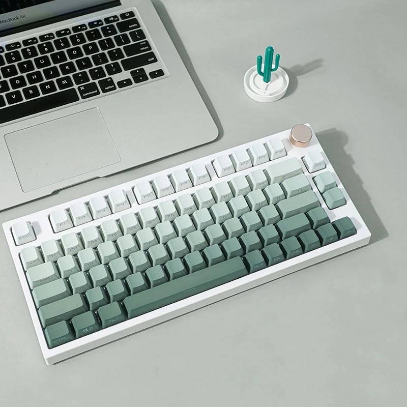 Green-Gradient-keycaps-Backlit-Transparent-Seagrass-Keycap-PBT-Side-Top ...