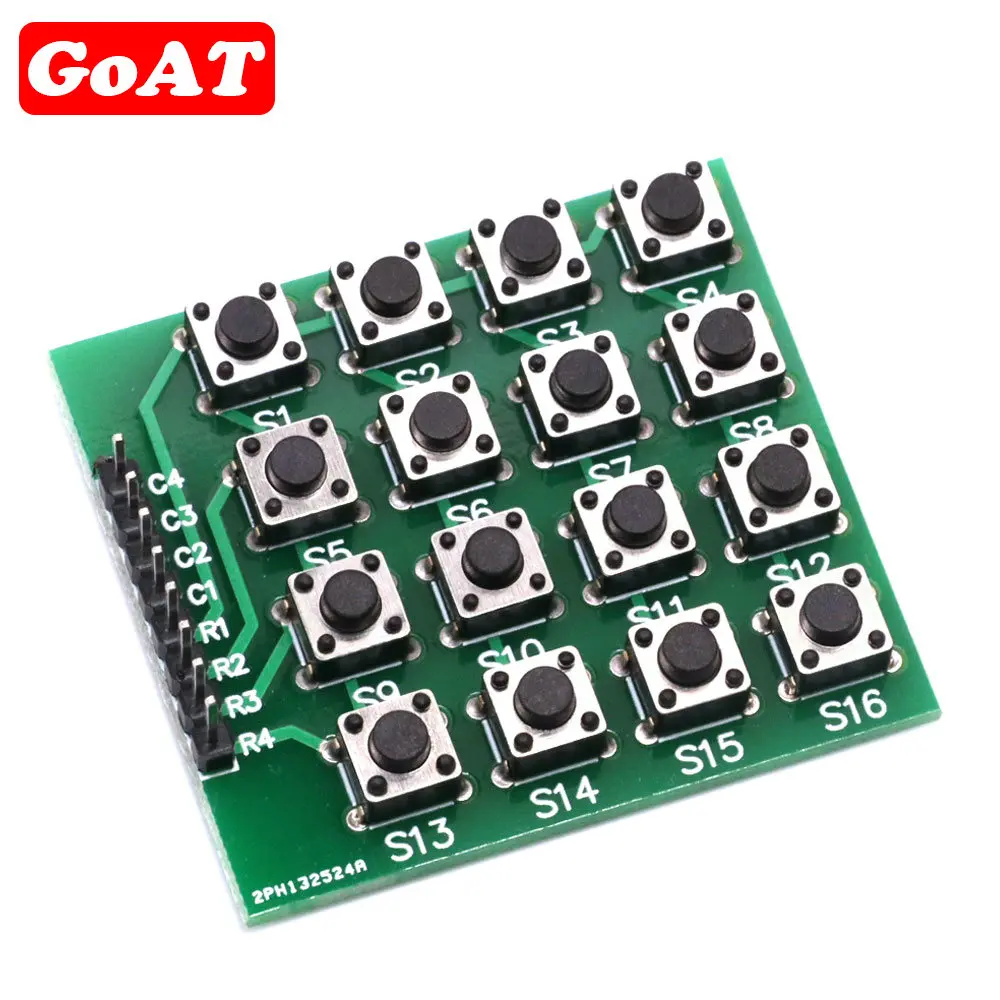 8pin 4x4 44 Matrix 16 Keys Button Keypad Keyboard Breadboard Module Mcu For Arduino Diy Kit