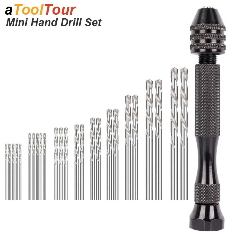 Micro-Mini-Hand-Drill-Bits-Set-Manual-Pin-Vise-Woodworking-for-Model ...