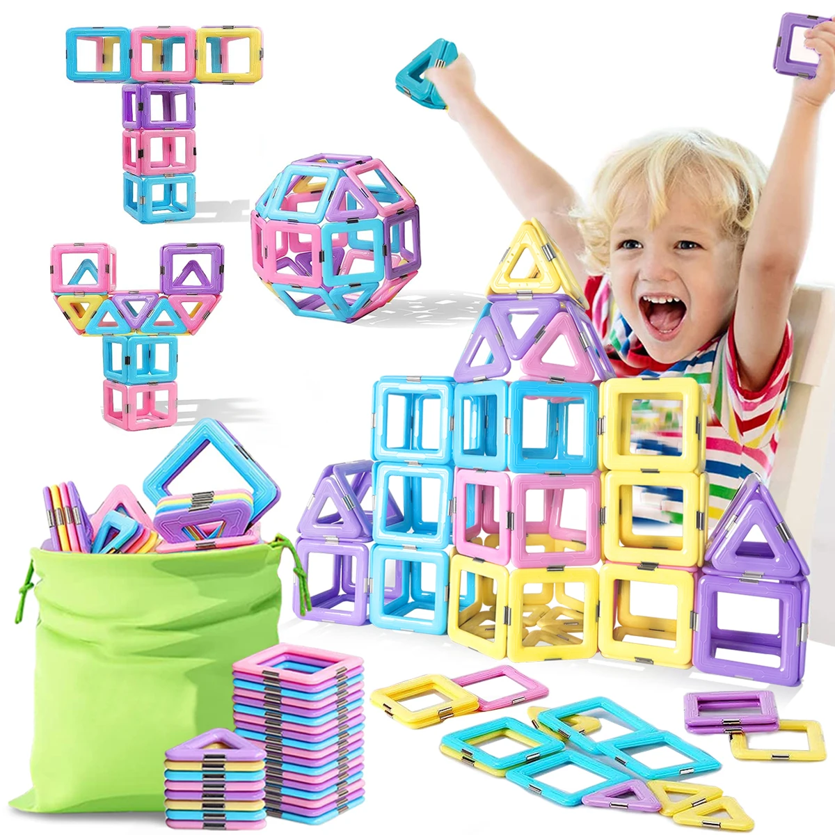 Big-Size-Magnetic-Construction-Set-for-Children-Macaron-Color-Magnetic ...