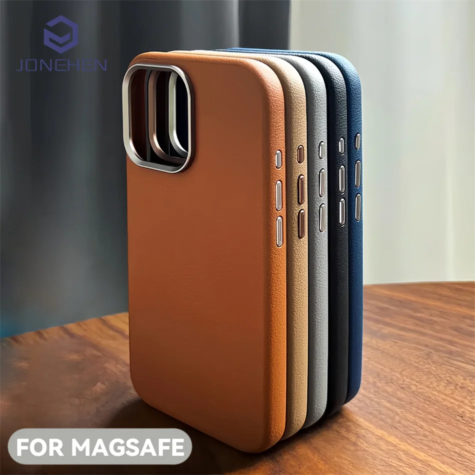 High-end Business Retro Leather Magnetic Case For iPhone 16 Plus 15 14 ...
