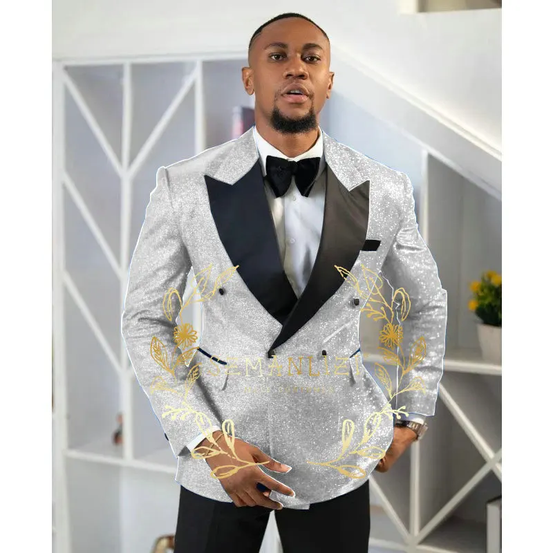 Royal Blue And Silver Wedding Suits
