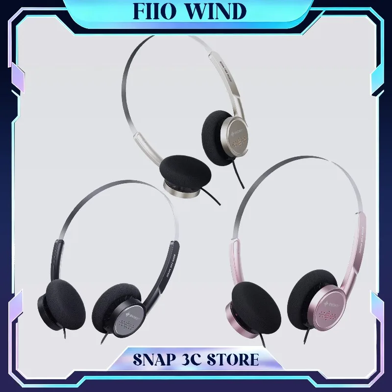 FiiO WIND Snow Edition Retro Flathead Earbuds HiFi Wired Headphones ...
