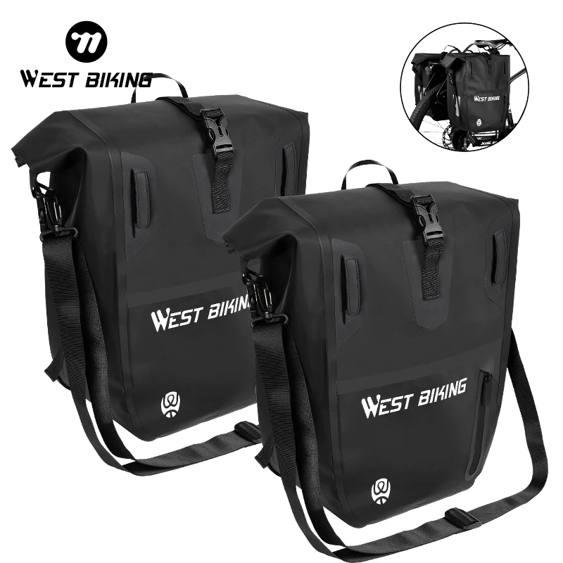WEST-BIKING-Bicycle-Trunk-Bag-TPU-100-Waterproof-MTB-Road-Bike-Panniers ...