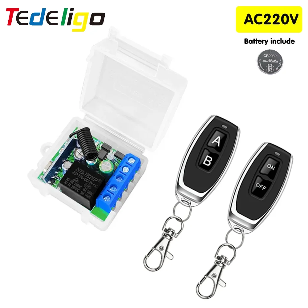 433-Mhz-Remote-Controls-Wireless-Remote-Switch-AC-110V-220V-1CH-Relay ...