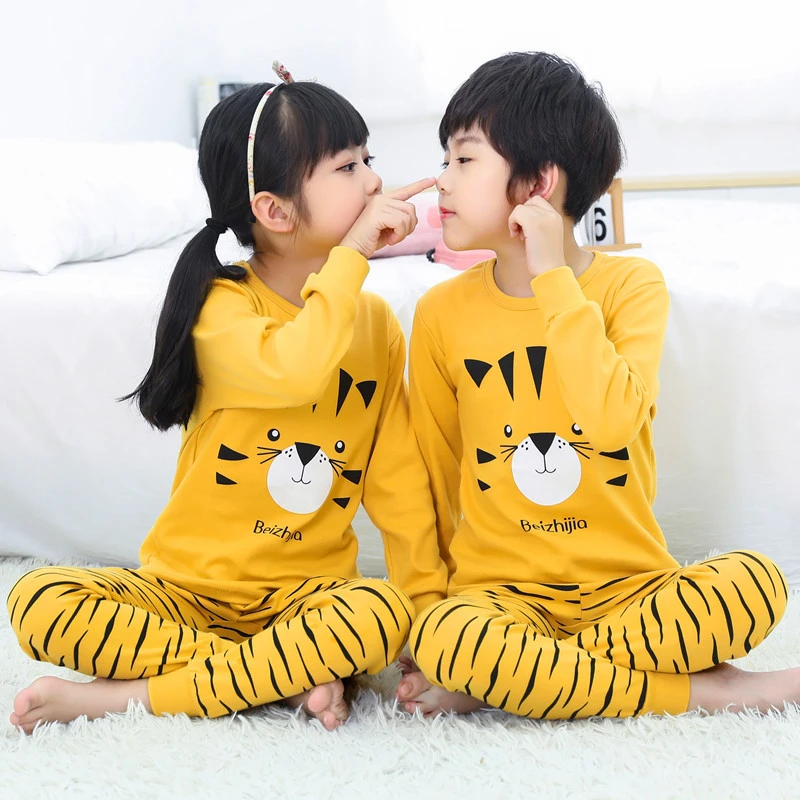 Kids Pajamas Set Boys Cartoon Dinosaur Tiger Pyjamas Kids Christmas ...