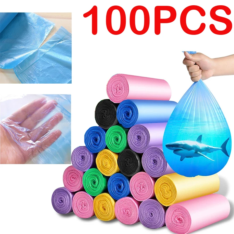 100PCS Mixed Color Thicken Disposable Garbage Bags Kitchen Storage ...